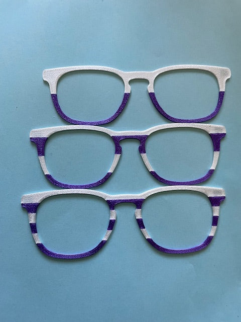 School Spirit Stripes - Team Colors Purple and White – Blank Toppers