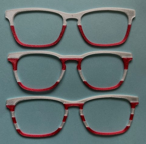 School Spirit Stripes - Team Colors Red and White – Blank Toppers